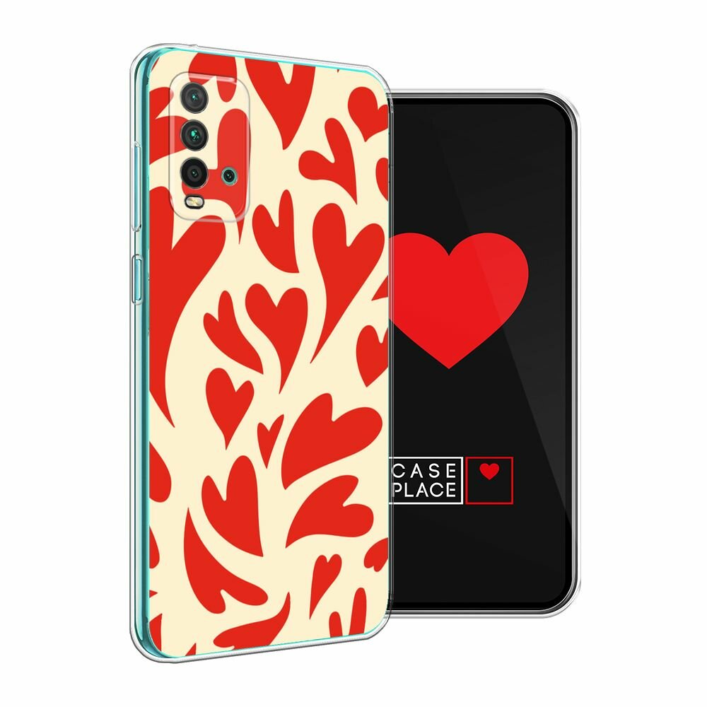 Чехол на Xiaomi Redmi 9T / Сяоми Редми 9Т с принтом "Crazy hearts 1 - 14 февраля" — фото 1