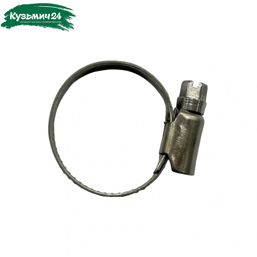 Хомут червячный, сантехнический, 16-25 мм, нержавеющая сталь, винтовое крепление