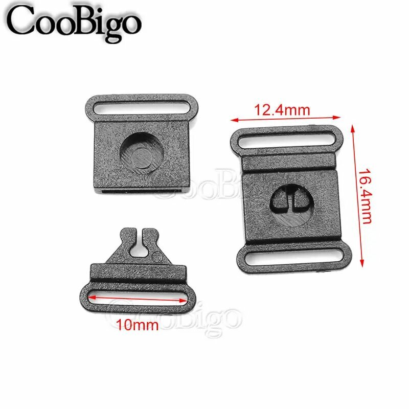 CooBigo Пластиковые безопасные отрывные пряжки для ремня 10 мм, 15 мм, 20 мм, 25 мм 10mm Webbing