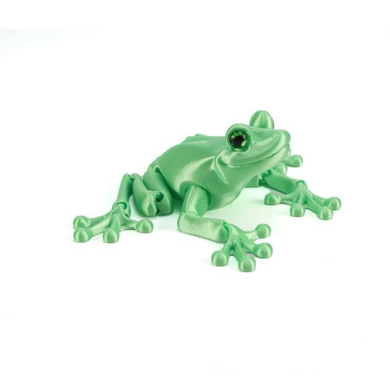 Игрушка 3d печатная лягушка арт объект коллекционная модель животное для стильного украшения дома зеленый
