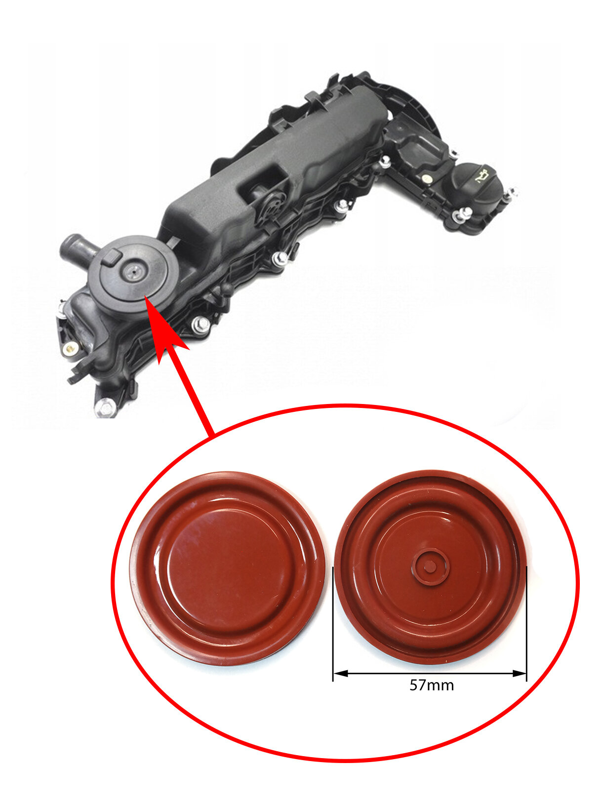 Мембрана клапанной крышки для Citroen / Peugeot, 2.0 HDI 9806147980, Ford 2.0 TDCI 1860576