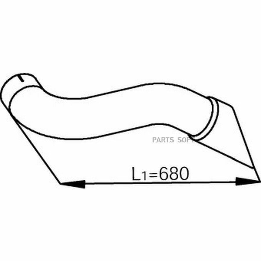 Труба глушителя MB/КамАЗ-5490 передняя Premium версия Евро5@ от официального дистрибьютора, DINEX, артикул 54205