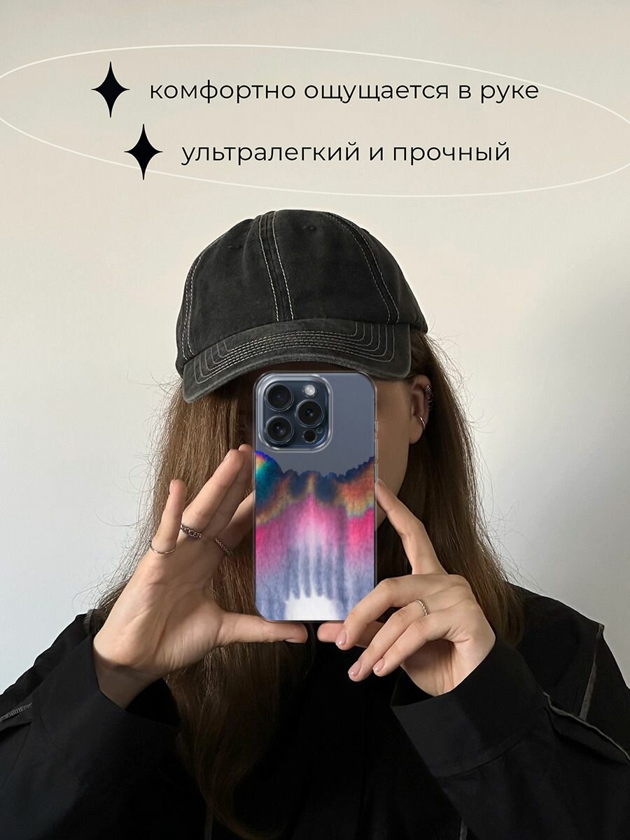 Чехол на Apple iPhone 15 Pro / Айфон 15 Про с принтом Акварельная абстракция, прозрачный — фото 1