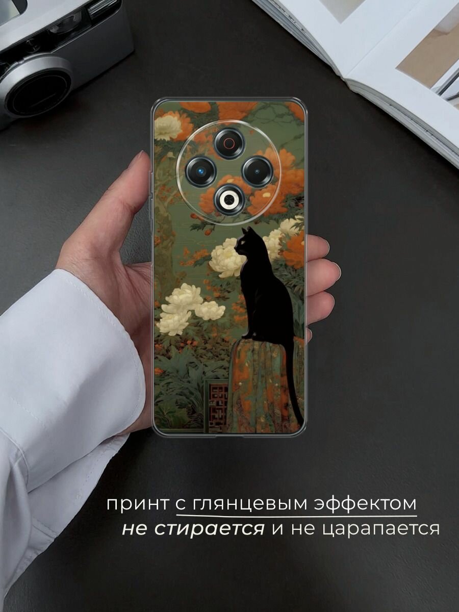 Чехол на Tecno Spark 30 / Текно Спарк 30 с принтом Black cat — фото 1