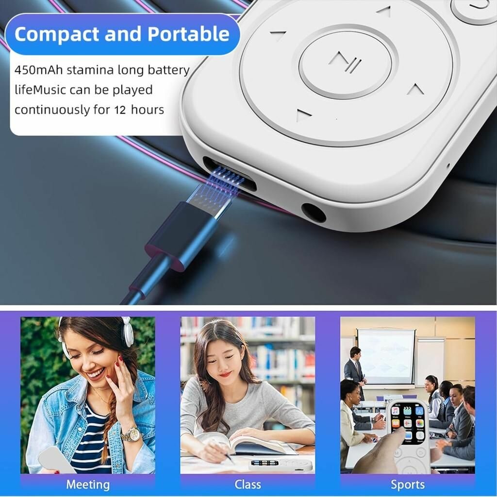 MP3-плеер с Bluetooth и Type-C, Белый — фото 1