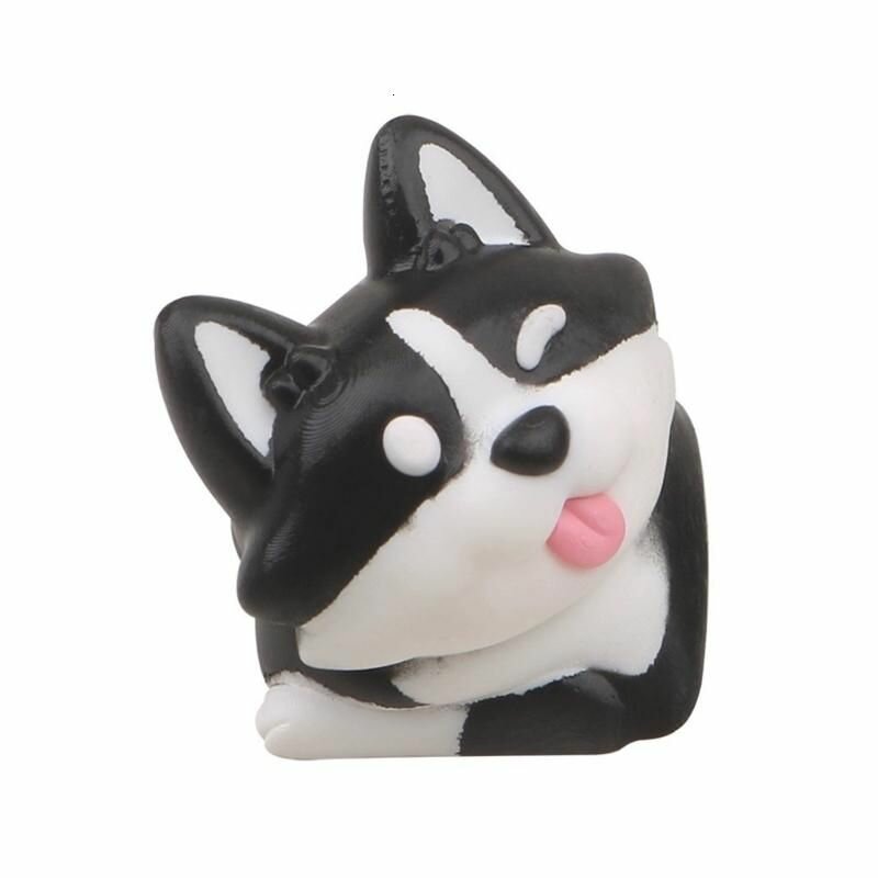 Декоративная клавиша Corgi 3D, - черная голова корги