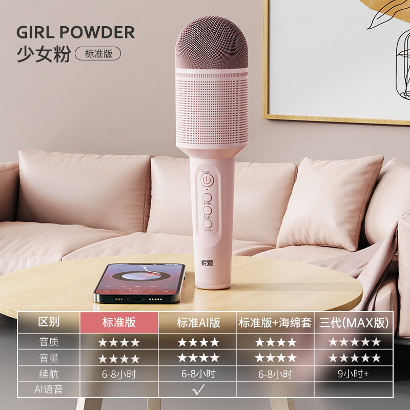 Микрофон и динамик Sony Ericsson MC8, интегрированный беспроводной Bluetooth караоке-микрофон для телевизора, пения детей, универсального мобильного телефона для домашнего использования