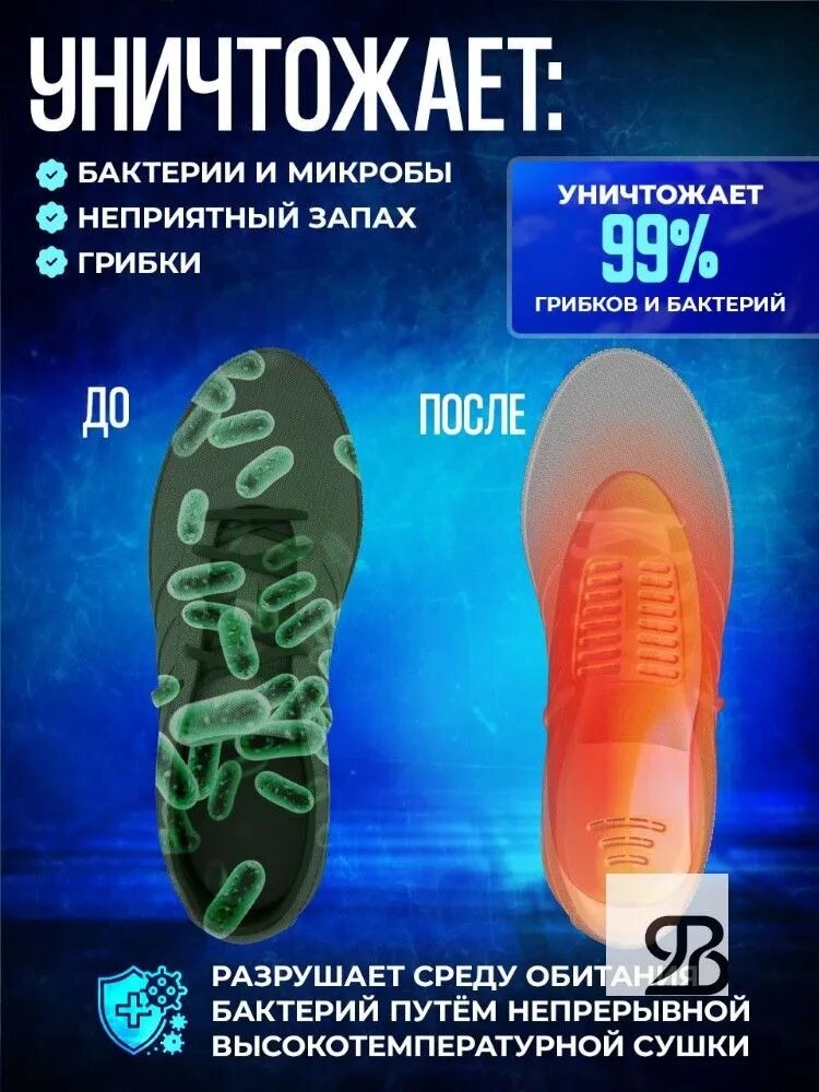 Сушилка для обуви с таймером для дома, антимикробная от грибка и запаха — фото 1