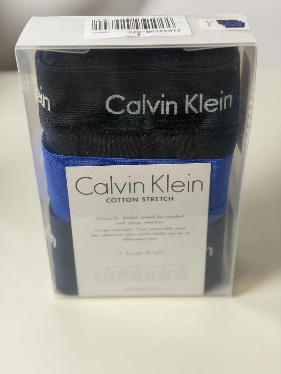 Трусы CALVIN KLEIN BOXER BRIEF 3 PACK ICON, комплект из 3 шт., размер S, синий, черный — фото 1