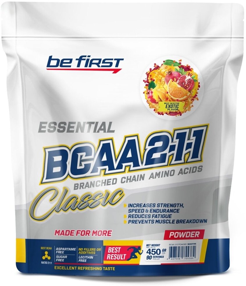 Аминокислотный комплекс BCAA 2:1:1 powder 450 грамм (Be First) Экзотик