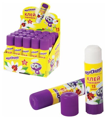 Клей-карандаш юнландия "юнландик И божья коровка", 15 г, улучшенный, 227611