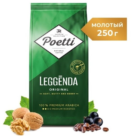 Кофе Poetti молотый Leggenda Original 250 г