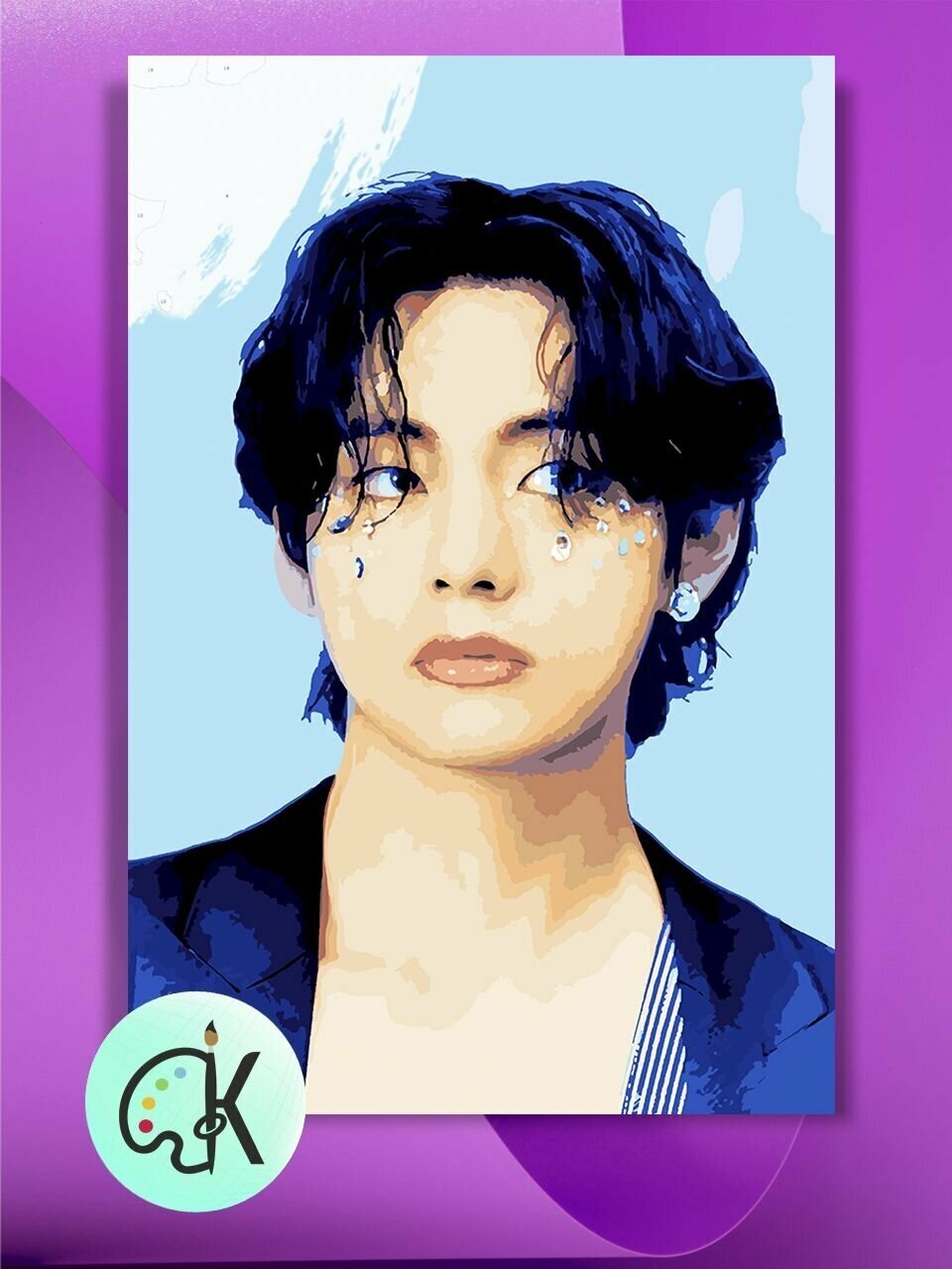 Картина по номерам на холсте BTS Map of the soul V Стразы, 40 х 50 см