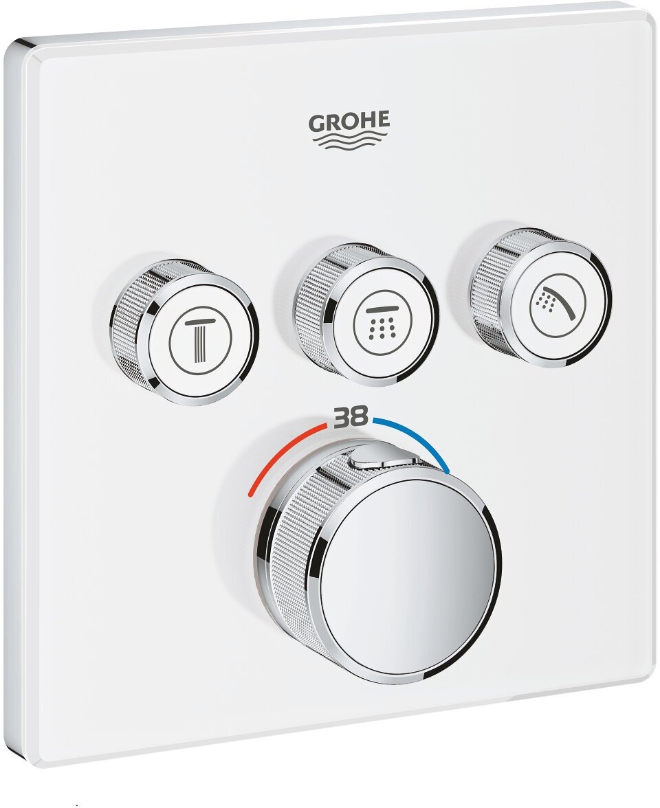 Термостат для душа на 3 положения Grohe Grohtherm SmartControl 29157LS0 белая луна