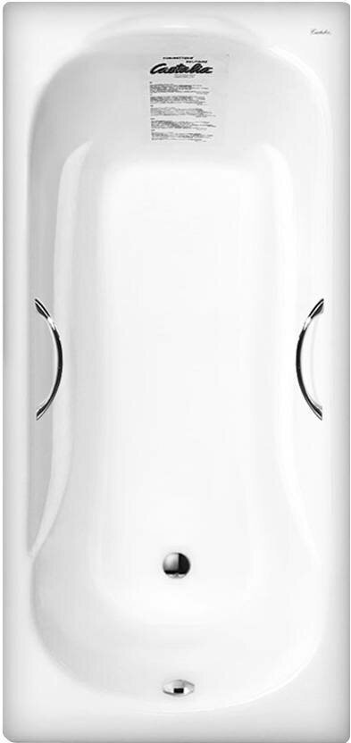 Ванна чугунная Castalia Venera 180x80x42 см с ручками, белая глянцевая эмаль