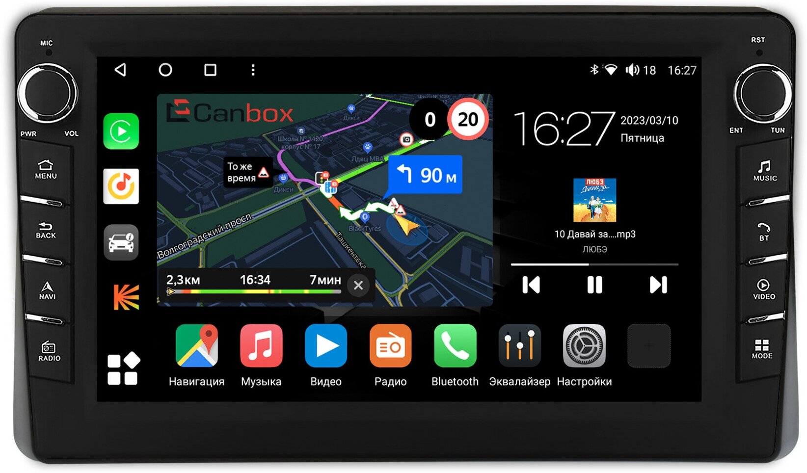 Штатная магнитола Canbox M-Line 7835-10-1470 Renault Arkana, Duster 2, Master 2019-2024 Android 10 (4G-SIM, 2/32, DSP, QLed) С крутилками