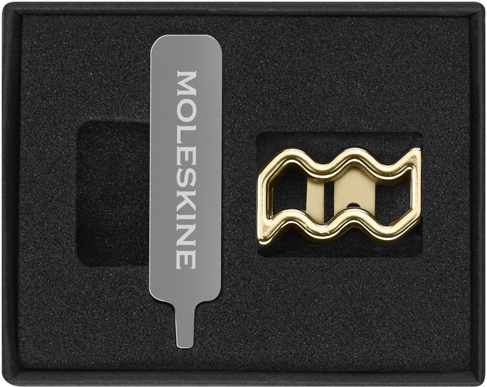 Шильдик-знак Зодиака водолей Moleskine AQUARIUS на резинку для блокнотов, матовое золото