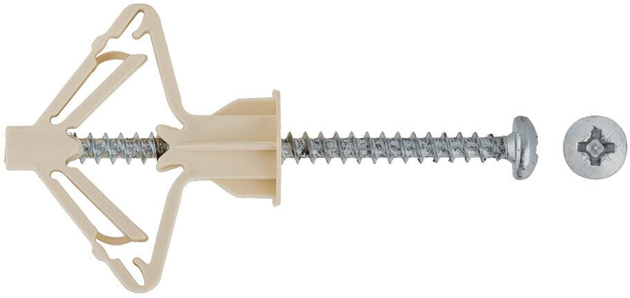 Дюбель для листовых материалов Hard-Fix PLA 4x60 мм нейлон с шурупом (60 шт.)