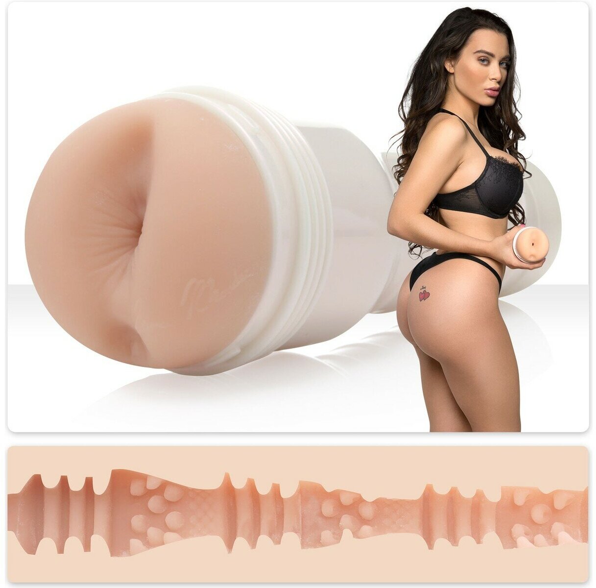 Мастурбатор Fleshlight Girls - Lana Rhoades Karma - попка (белый/бежевый)