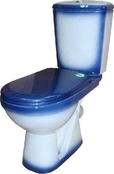 Унитаз-компакт Комфорт синий (2-х уровн. арм, сиден, крепл. к полу), киров