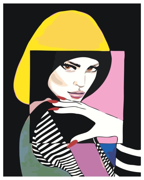 Портрет девушки абстракция Раскраска картина по номерам на холсте