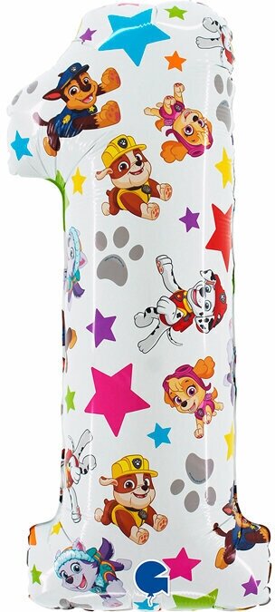 Шар (26'/66 см) Цифра, 1 Щенячий Патруль, 1 шт.