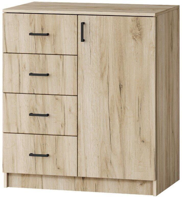 Комод для одежды Бард 10.2, Легкомаркет, ЛДСП, цвет дуб крафт серый, 120х89х50, 4 ящика/дверь