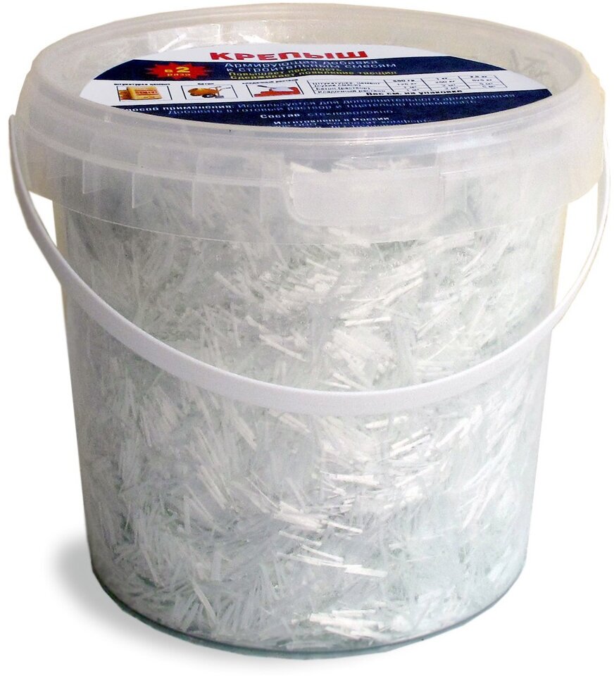 Армирующая фибра Крепыш для строительных смесей и растворов, 1 кг