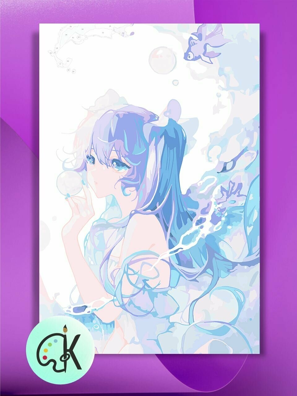 Картина по номерам на холсте Хацунэ Мику, 40 х 60 см