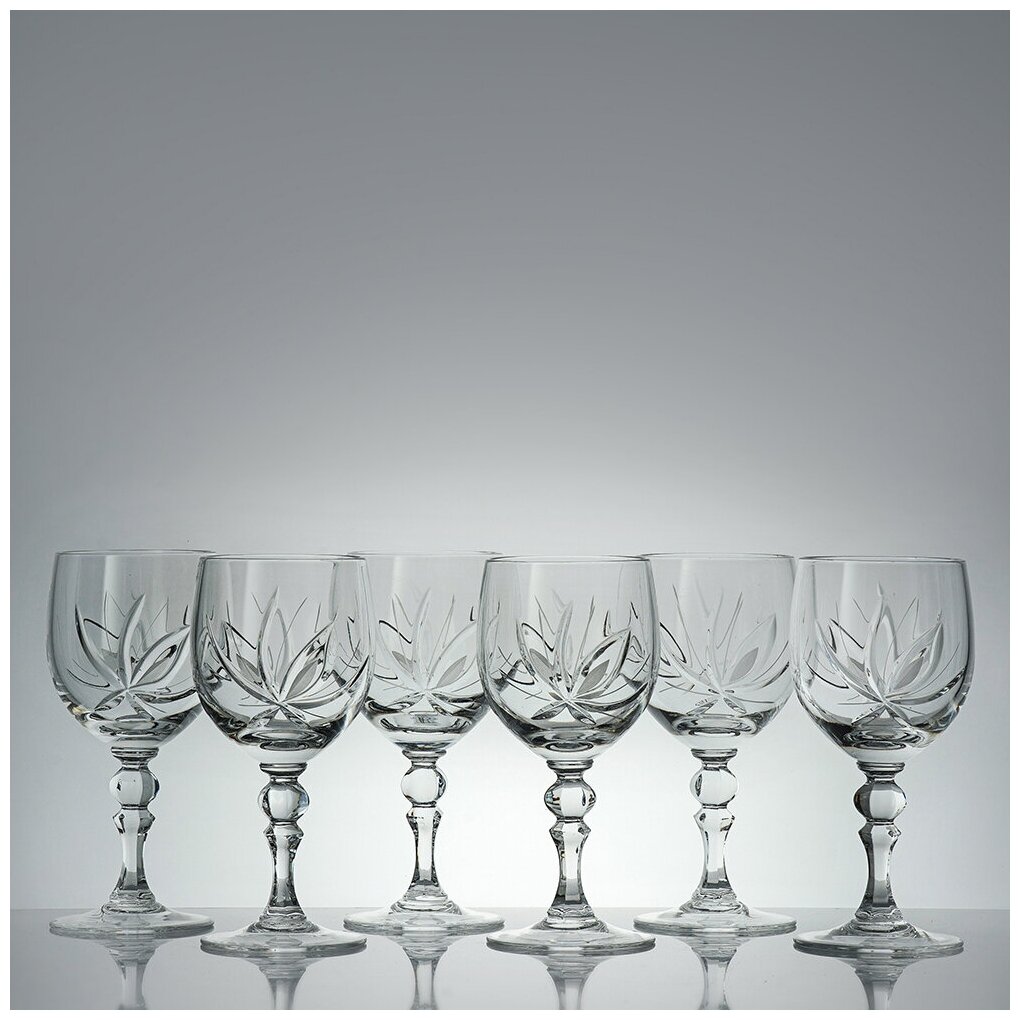 Хрустальные бокалы для вина, 250 мл. набор 6 шт. Неман 900/43, 6701/250гр