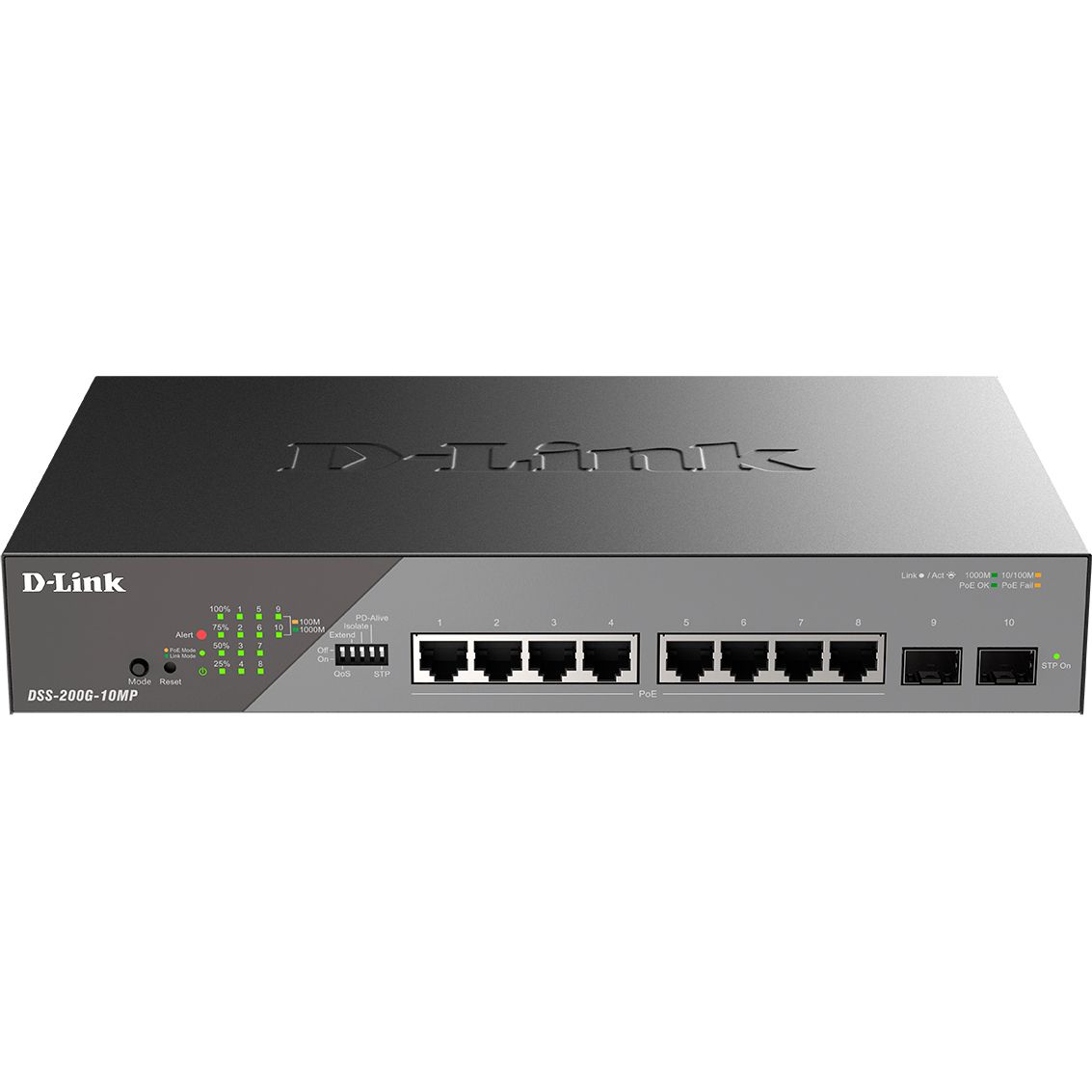 Коммутатор D-Link DSS-200G-10MP/A1A, настраиваемый