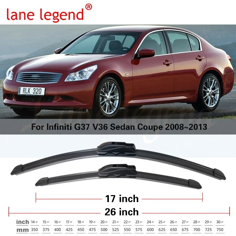 Для Infiniti G Series G37 V36 Sedan Coupe 2008 ~ 2013 передняя зимняя щетка стеклоочистителя резак окна без костей безрамные резиновые аксессуары