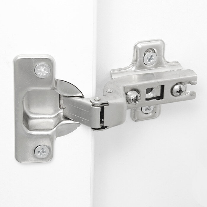 Петля мебельная без доводчика 4-шарнирная `SANBERG`вкладная Slide-on (никель) 110 градусов d=35мм