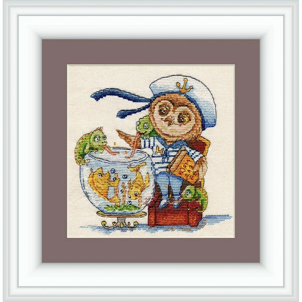 Набор для вышивания Neocraft #СВ-19 Совиный гороскоп. Рыбки, Счетный крест, 18 х 18 см