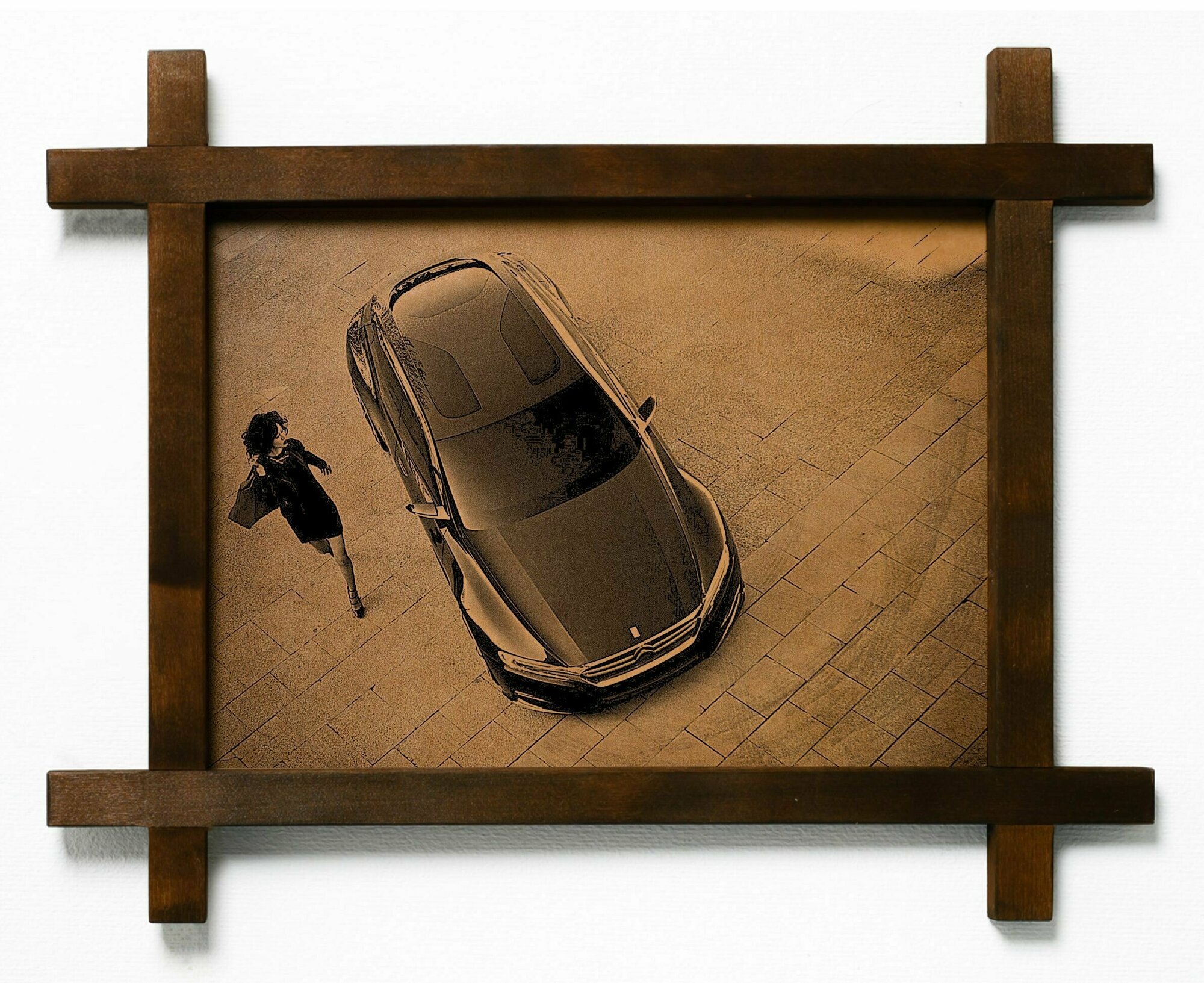 Картина интерьерная из кожи "Автомобиль", BoomGift