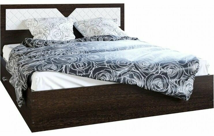 Двуспальная кровать Николь 140х200см Венге/Лиственница светлая