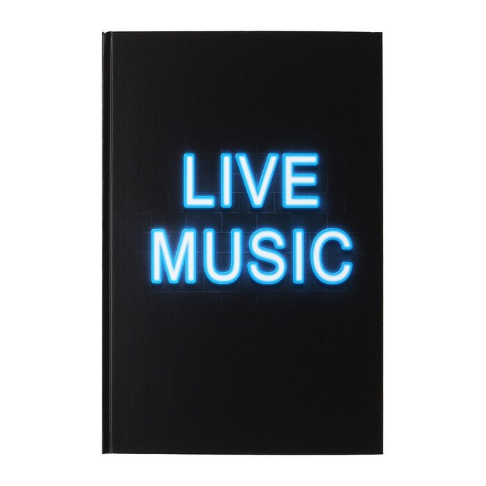 Колледж-тетрадь в твердой обложке 7БЦ, А4, 80 листов, LIVE MUSIC, блок в клетку, матовая ламинация, выборочный ЛАК, 9618806