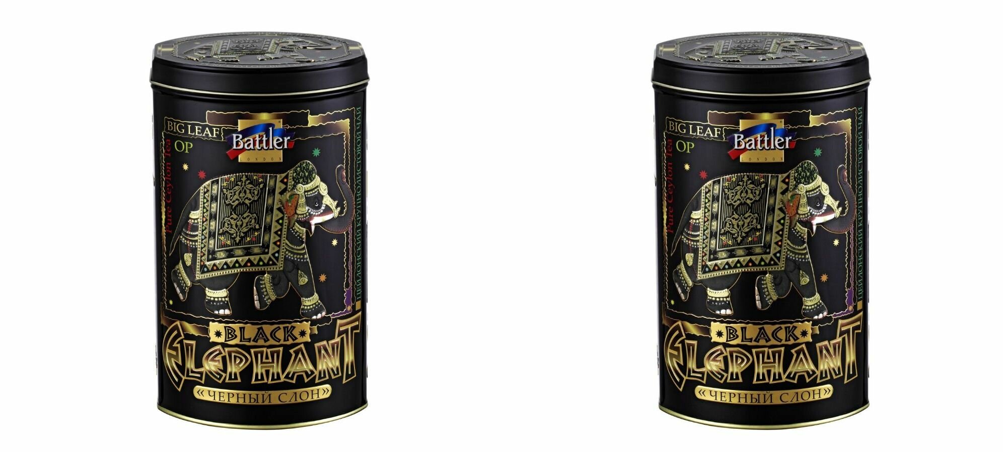 Battler Чай черный листовой Черный Слон, 100 г, 2 упаковки