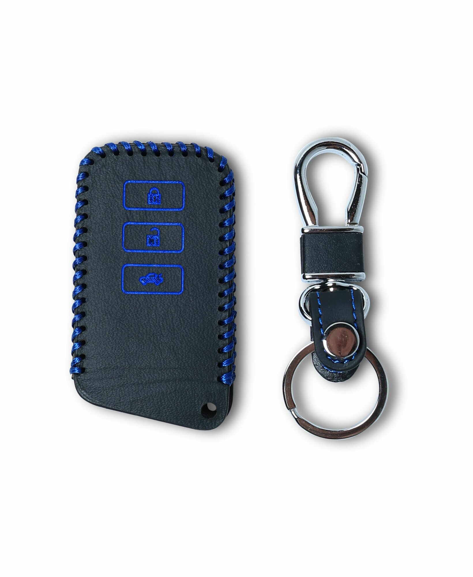 Чехол для автомобильного ключа Lexus (Лексус) Цвет Черный нить Синяя