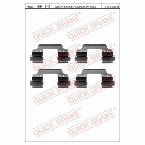 Комплект монтажный тормозных колодок Quick Brake 1091648 для BMW 1 серия E81, E82, E87, E88, 2 ACTIVE TOURER VAN F45, 2 серия Active Tourer F45,