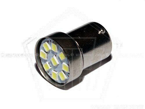Лампа светодиод 24v t15w ks-auto 9 smd, белая (повтор, стоп, габарит, з/ход) ва15s (g18 smd9 (24)/5252
