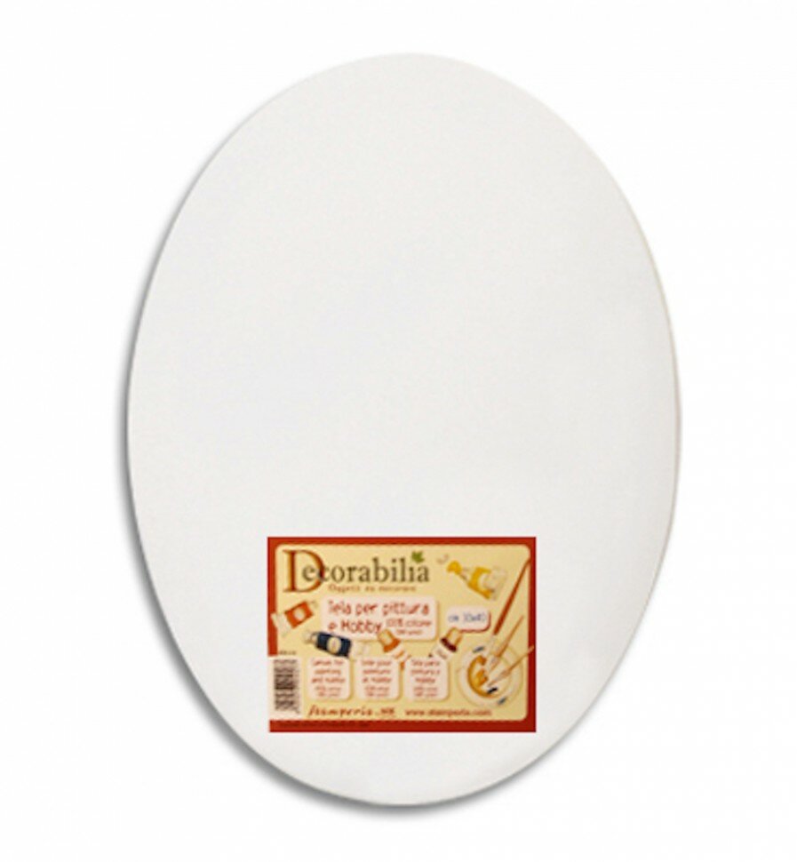 Stamperia KTL14 Холст на подрамнике овальный, беленый, 30 х 40 х 1.8 см
