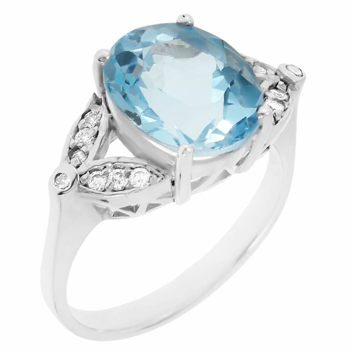 Перстень, серебро, 925 проба, родирование, фианит, топаз