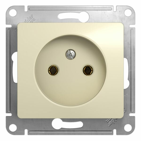 10 шт. Systeme Electric Glossa Бежевый, Розетка без заземления, GSL000241