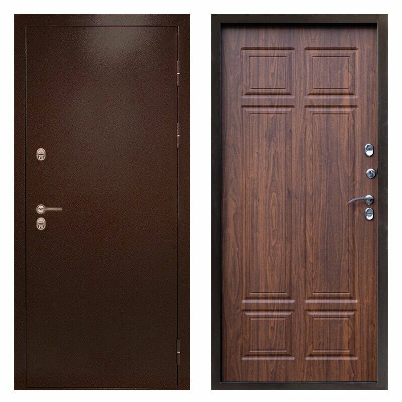 Дверь входная металлическая с терморазрывом Сибирь 3К Орех премиум Paputin's Doors 960 х 2050 мм Правая