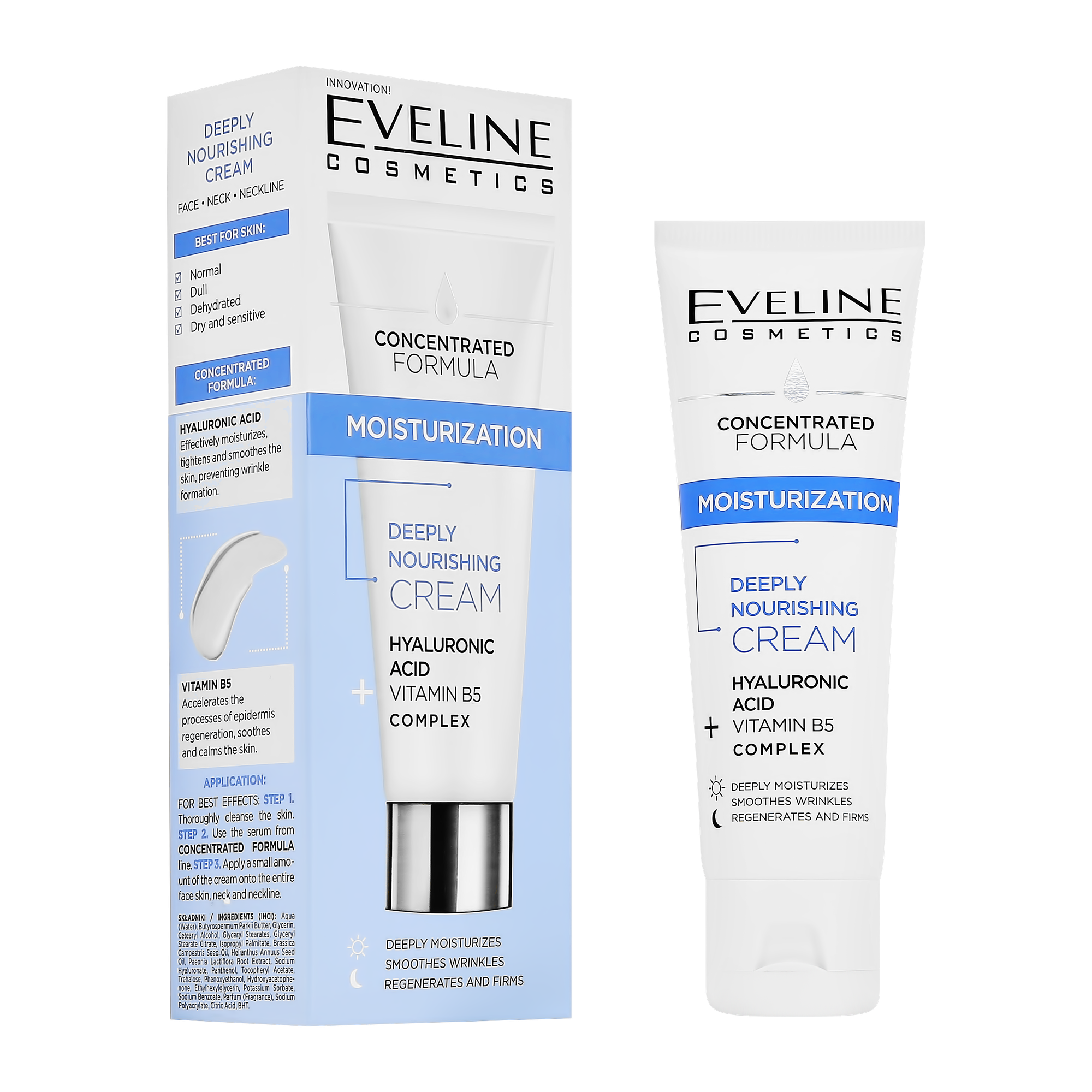 Крем для лица EVELINE CONCENTRATED FORMULA с гиалуроновой кислотой (увлажняющий) 50 мл