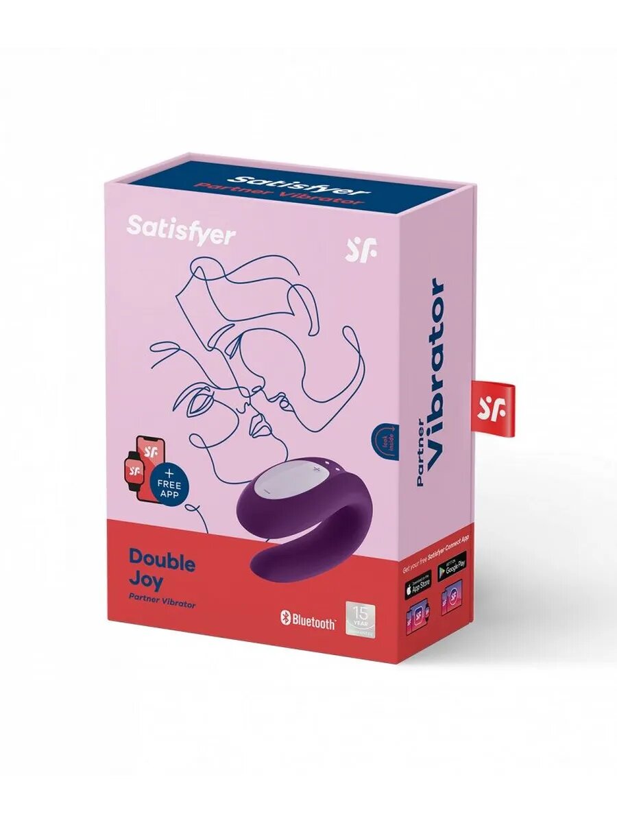 Фиолетовый вибратор для пар Double Joy с управлением через