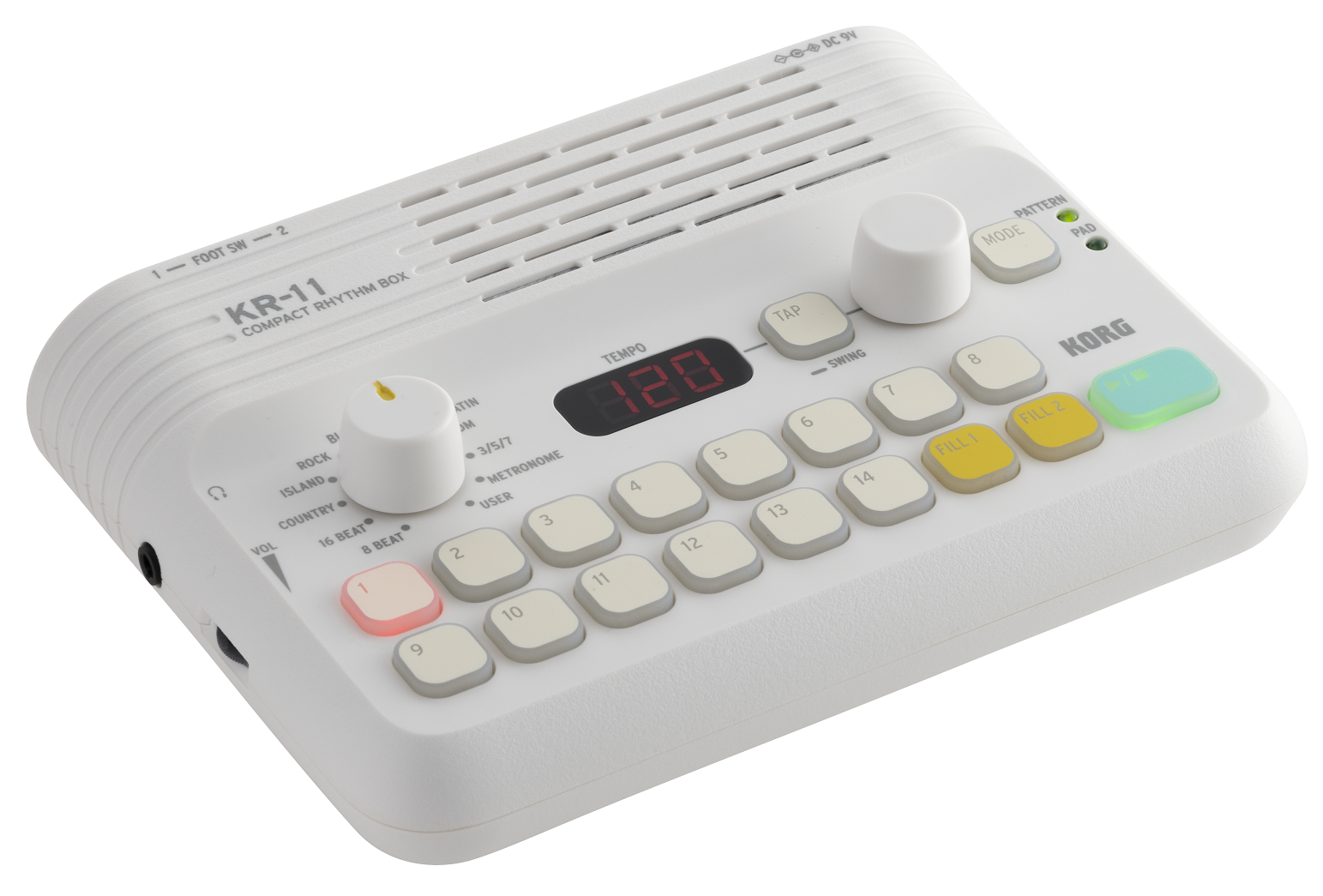 Ритм-машина KORG KR-11для создания ритмических паттернов, компактная — фото 1