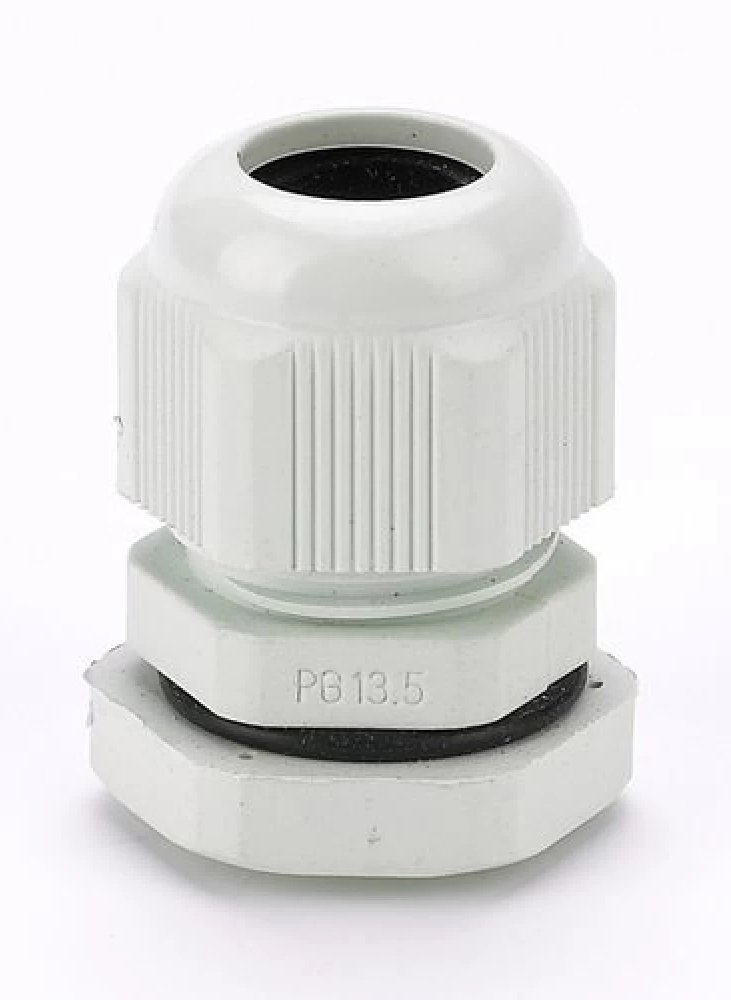 Сальник DEKraft / Де Крафт КВ-101 для ввода кабеля в щитовое оборудование, пластиковый светло-серый, степень защиты IP54, резьба PG 13.5 с шагом 0.75мм, диаметр 5-12мм / электрика