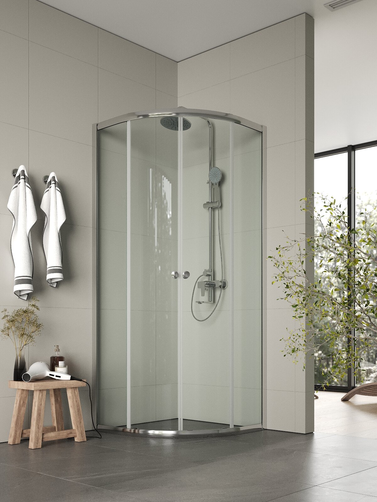 Душевой уголок Agger A01-080TCR/G без поддона 78х78, стекло прозрачное, хром